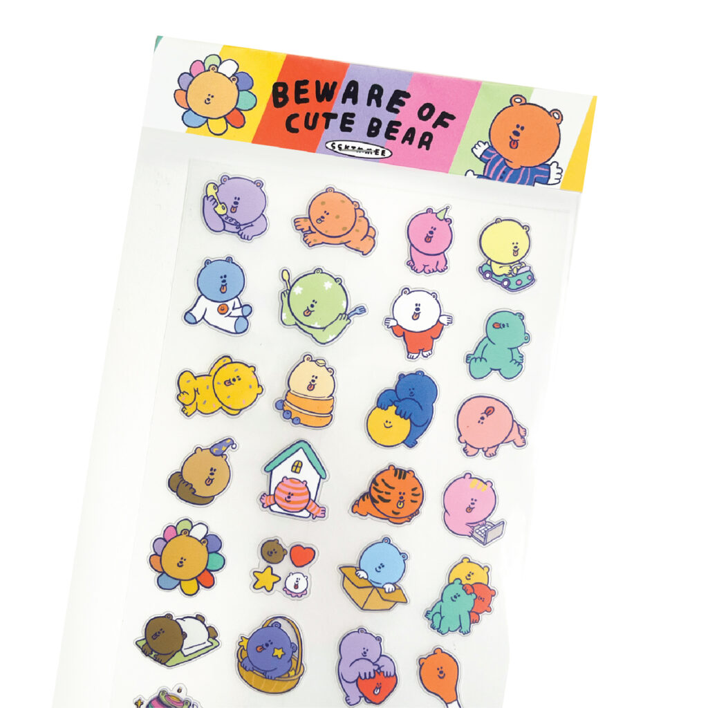 Large sticker – beware of cute bear – SSKTMMEE